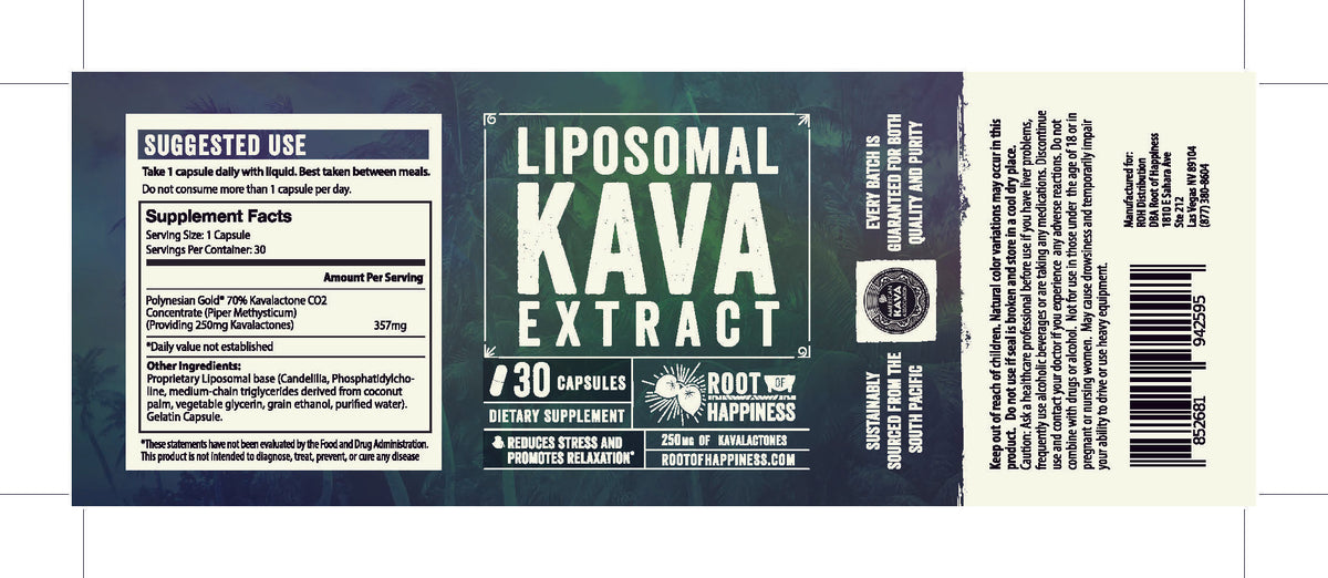 Shop Liposomal Kava Extract Capsules - 250mg Kavalactones – Root Of ...