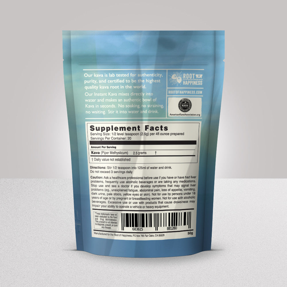 Instant Kava Powder 50g - No Strain Kava - Root of Happiness – Root Of ...